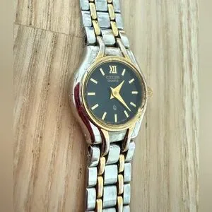 Citizen | Accessories | Vintage Citizen Quartz Ladies Black Dial Two ...